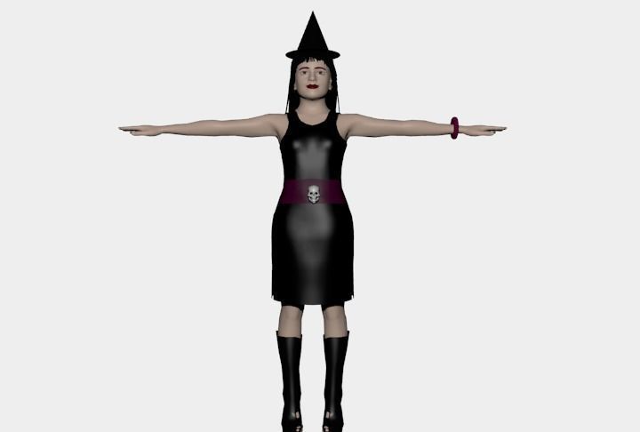 MAGIC YOUNG BLACK WITCH free 3D model | CGTrader