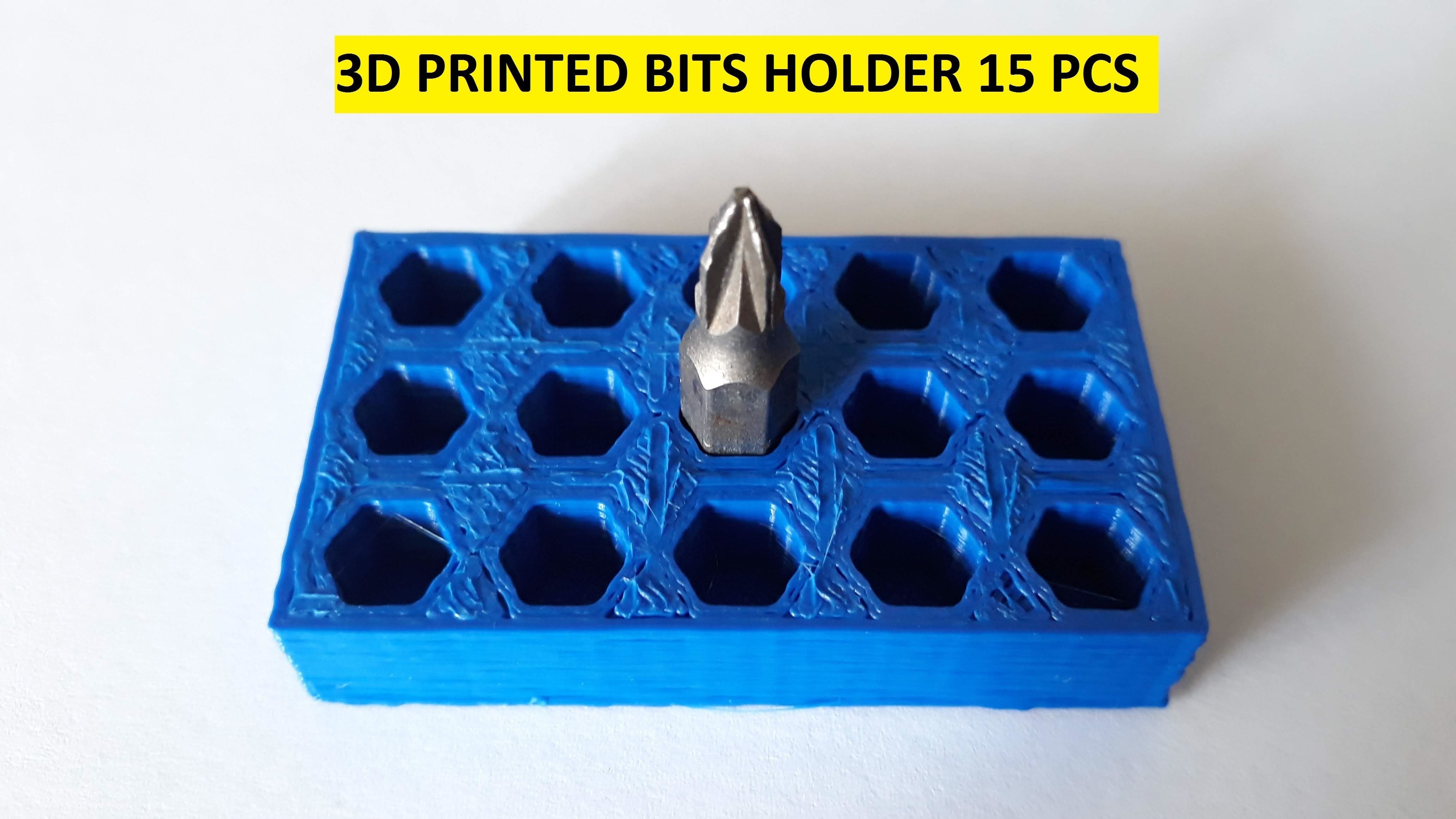 3D PRINTED BITS HOLDER 15 PCS free 3D model 3D printable | CGTrader