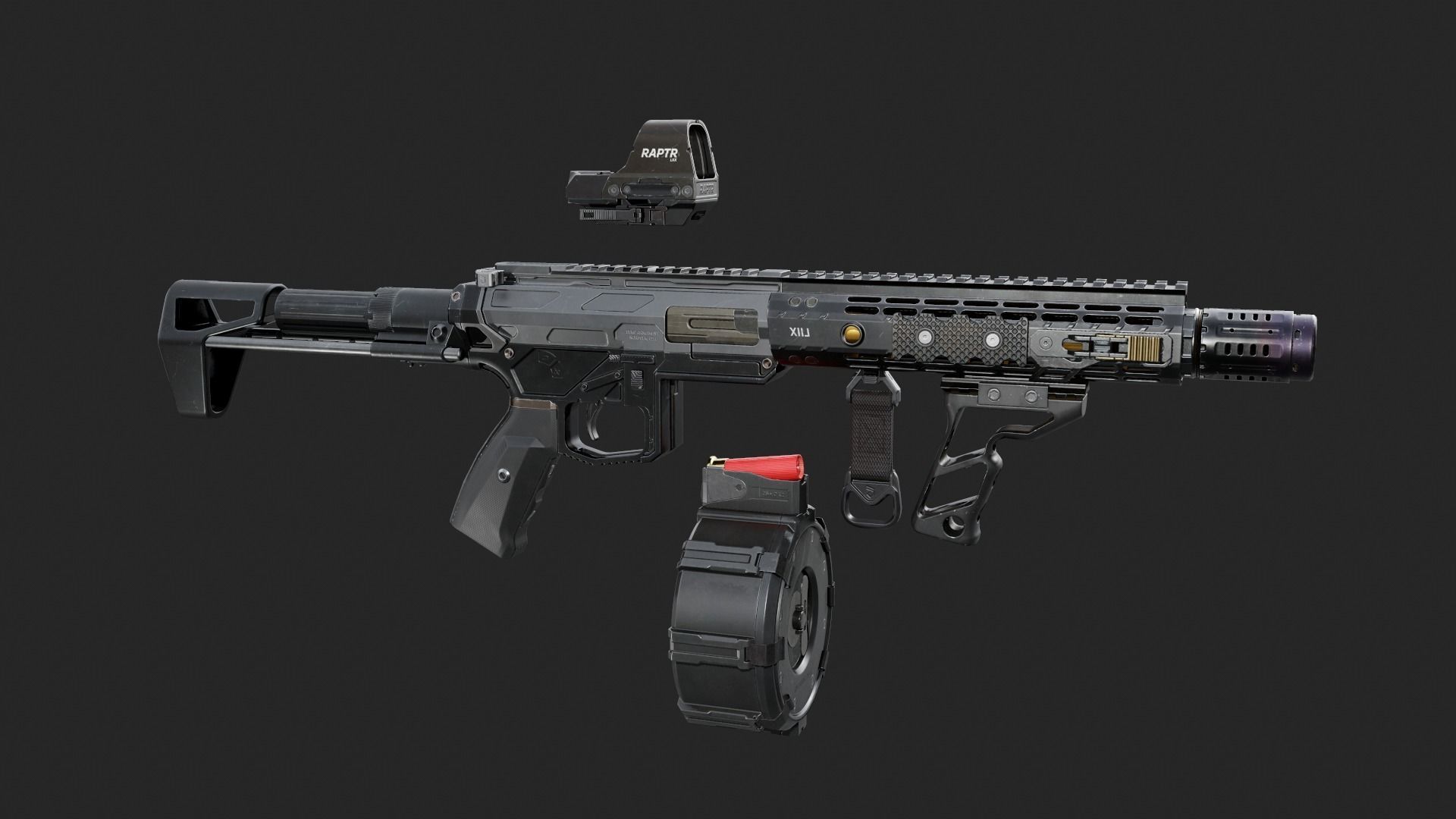 3D model MSG - FPS Modern Shotguns - Raptr - PBR Game Ready VR / AR ...