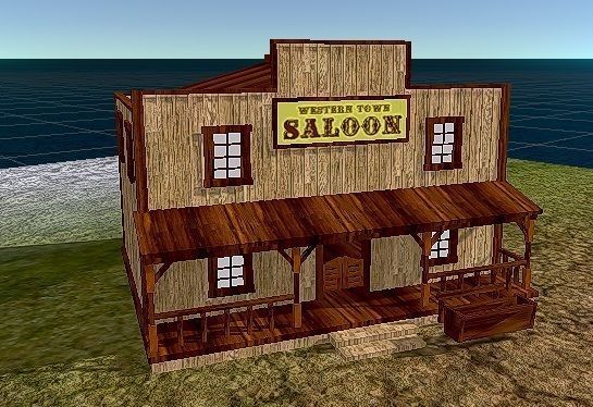 Saloon low poly model - no interior 3D model | CGTrader