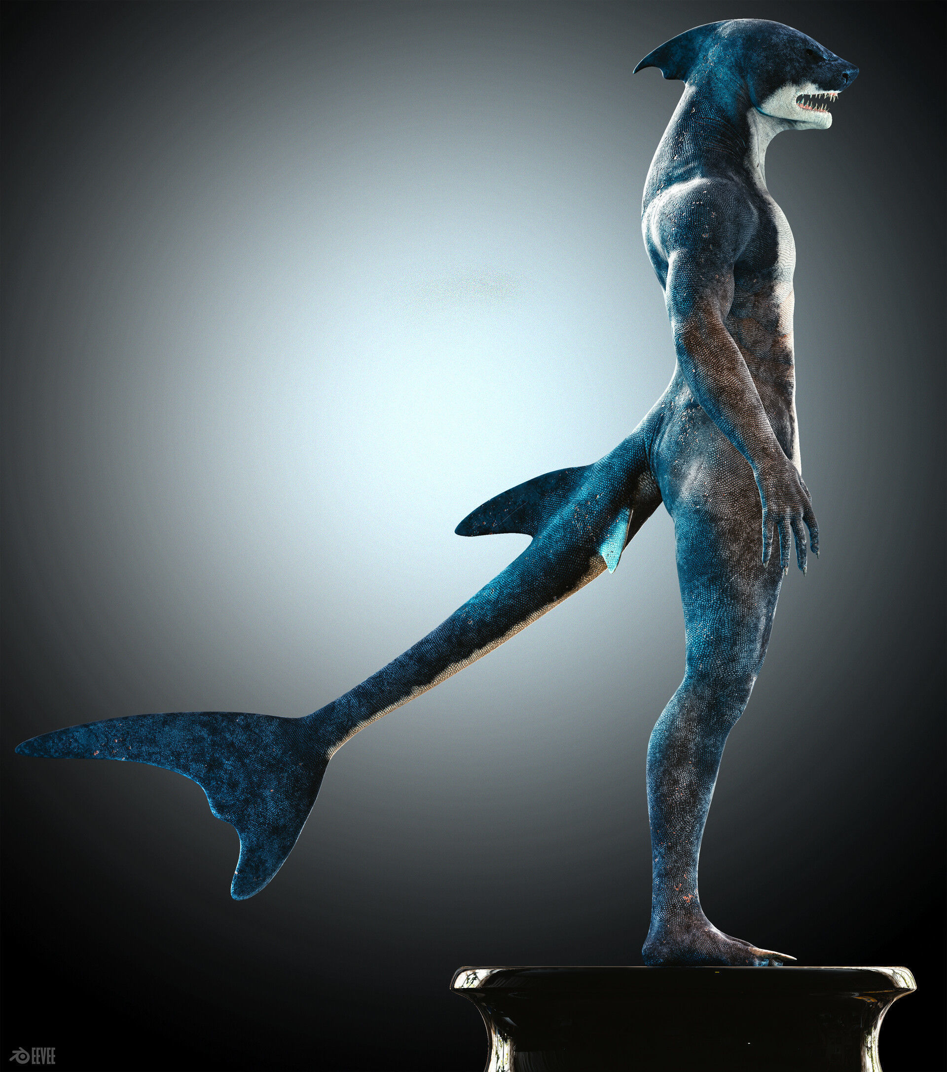3D model Anthro Shark VR / AR / low-poly | CGTrader