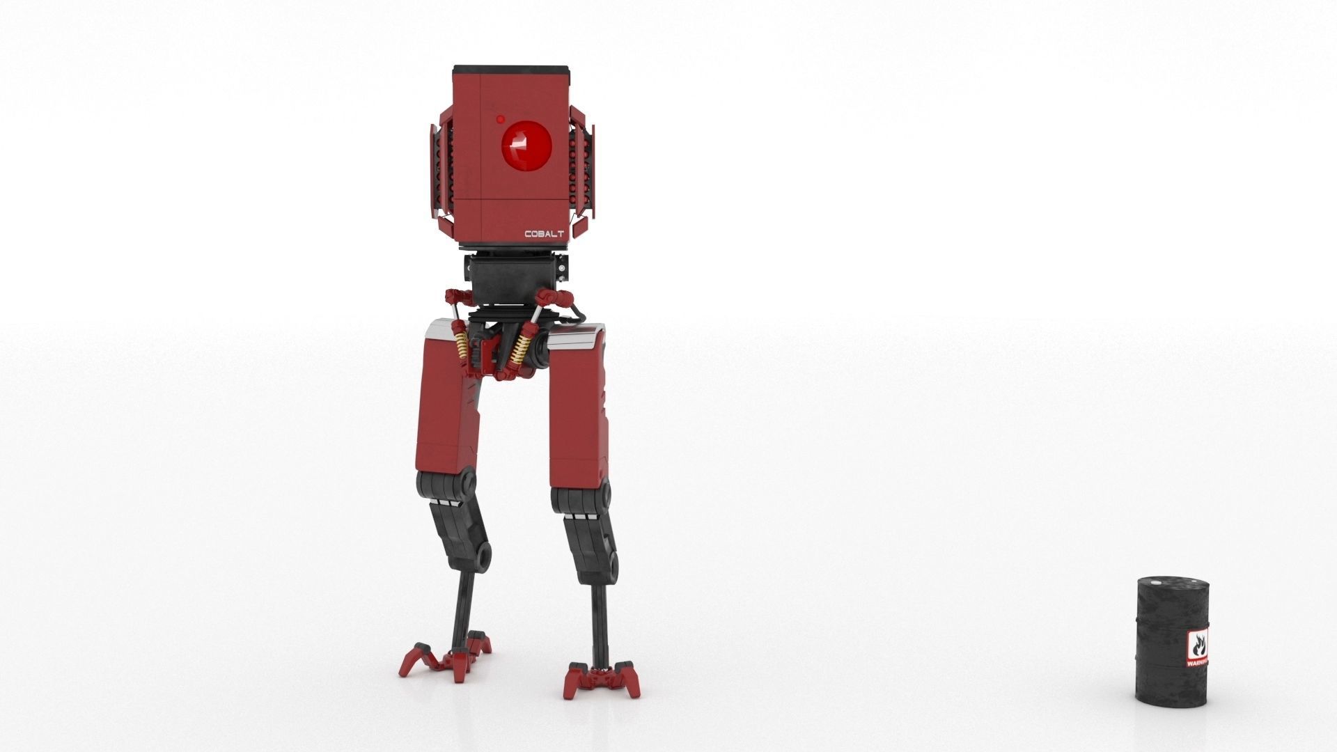 3D model Red Robot Transformer VR / AR / low-poly rigged animated ...