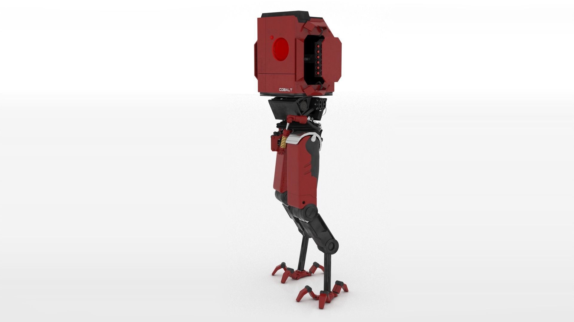 3D model Red Robot Transformer VR / AR / low-poly rigged animated ...