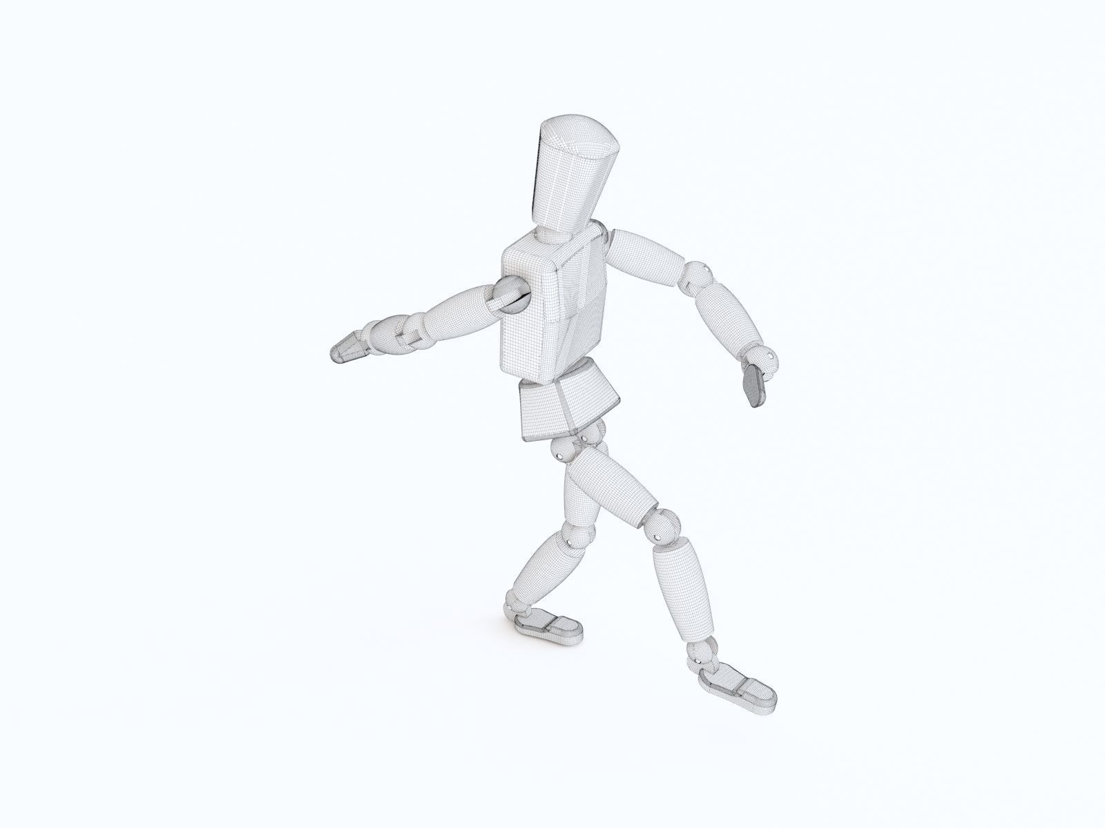Wooden toy man 3D model | CGTrader