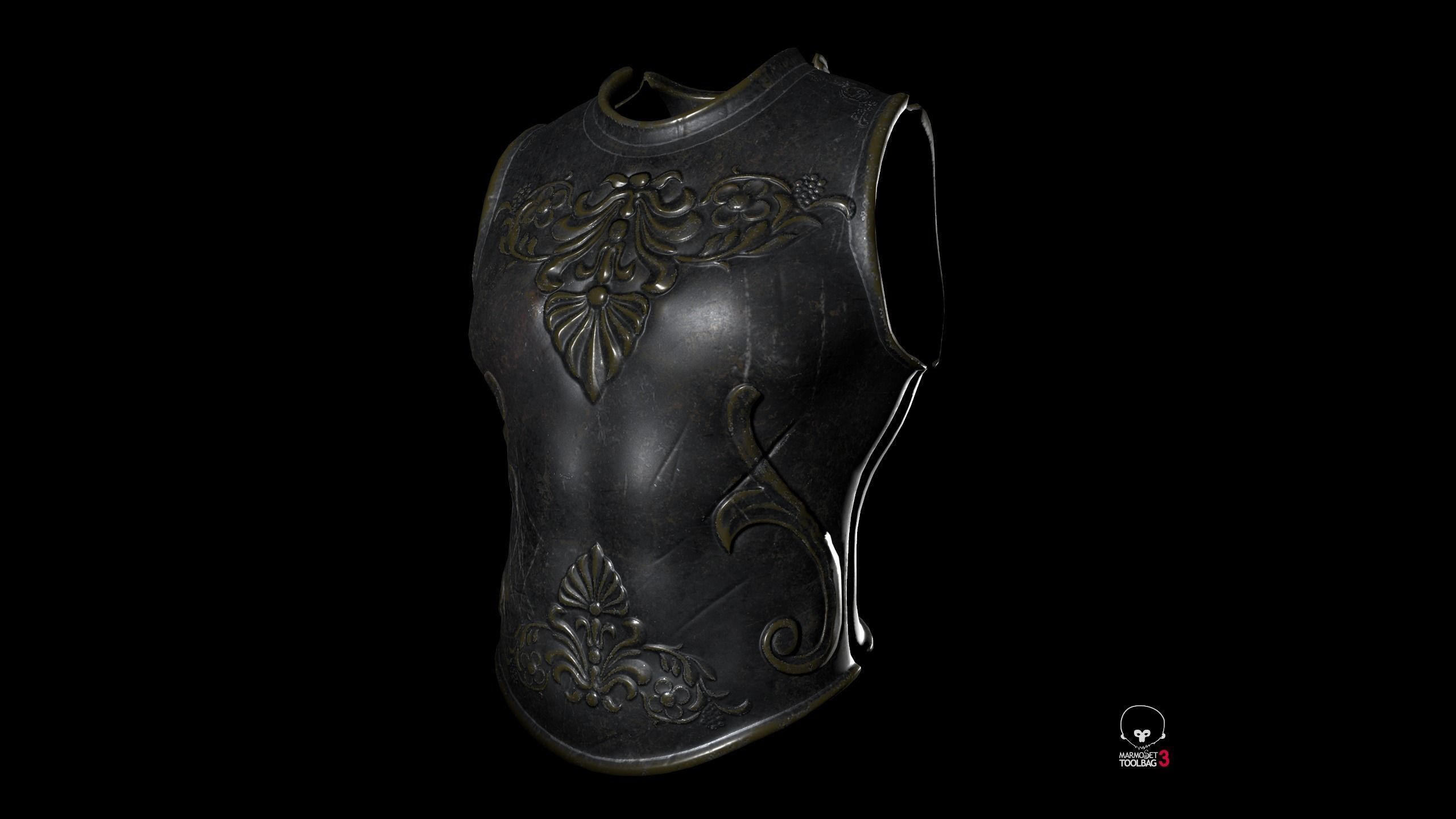 chest armor 1 black PBR free VR / AR / low-poly 3D model | CGTrader