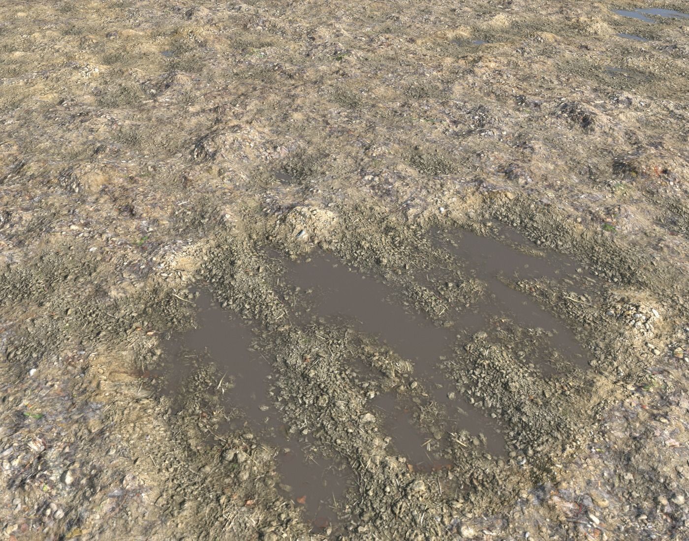 Muddy terrain and puddles PBR Texture | CGTrader
