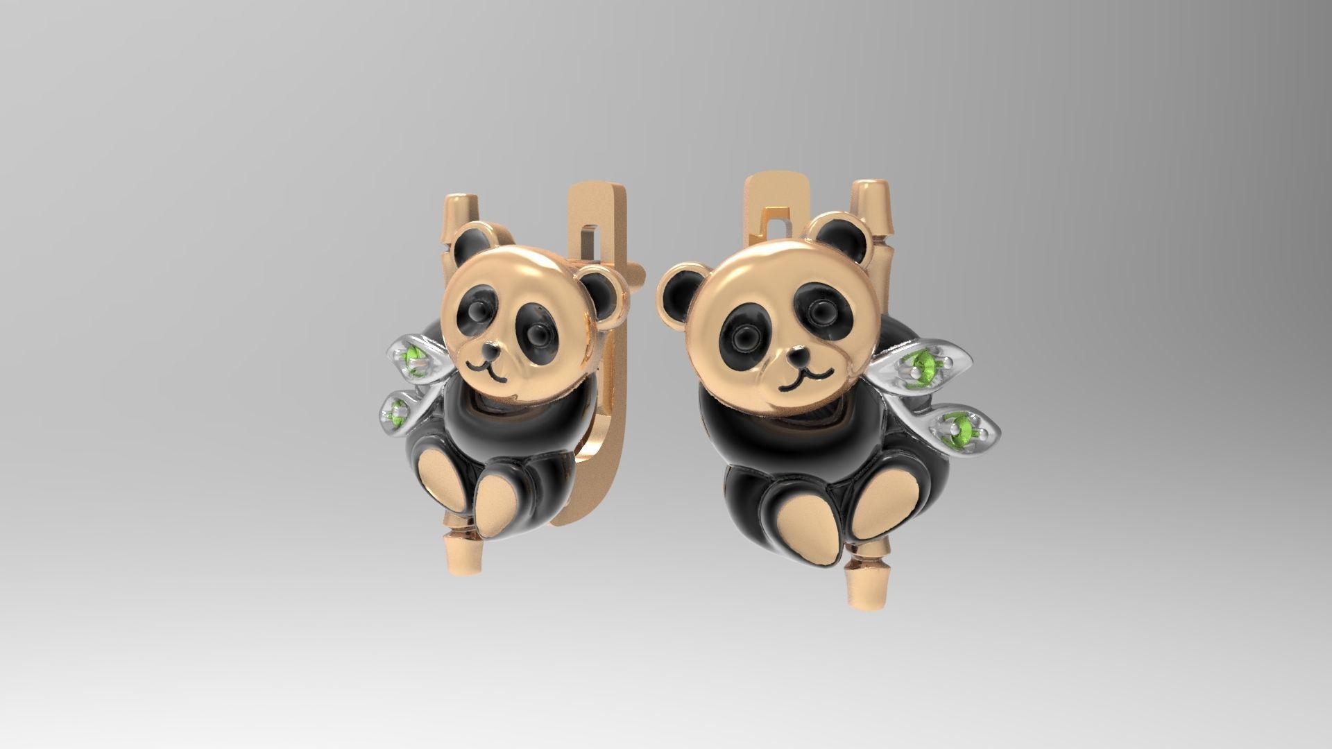 Baby panda earrings 3D model 3D printable | CGTrader