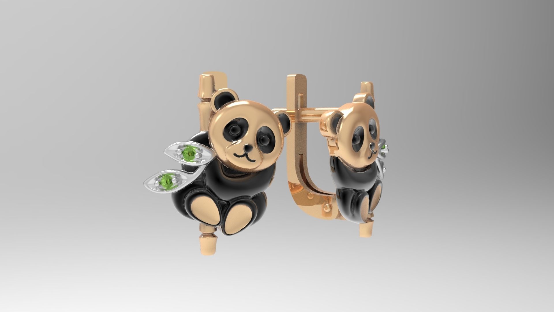 Baby panda earrings 3D model 3D printable | CGTrader