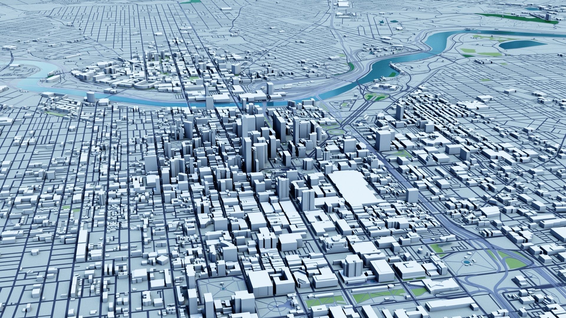 Philadelphia with Terrain 3D model | CGTrader