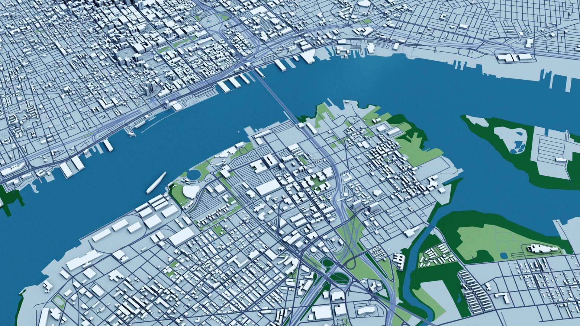 Philadelphia with Terrain 3D model | CGTrader