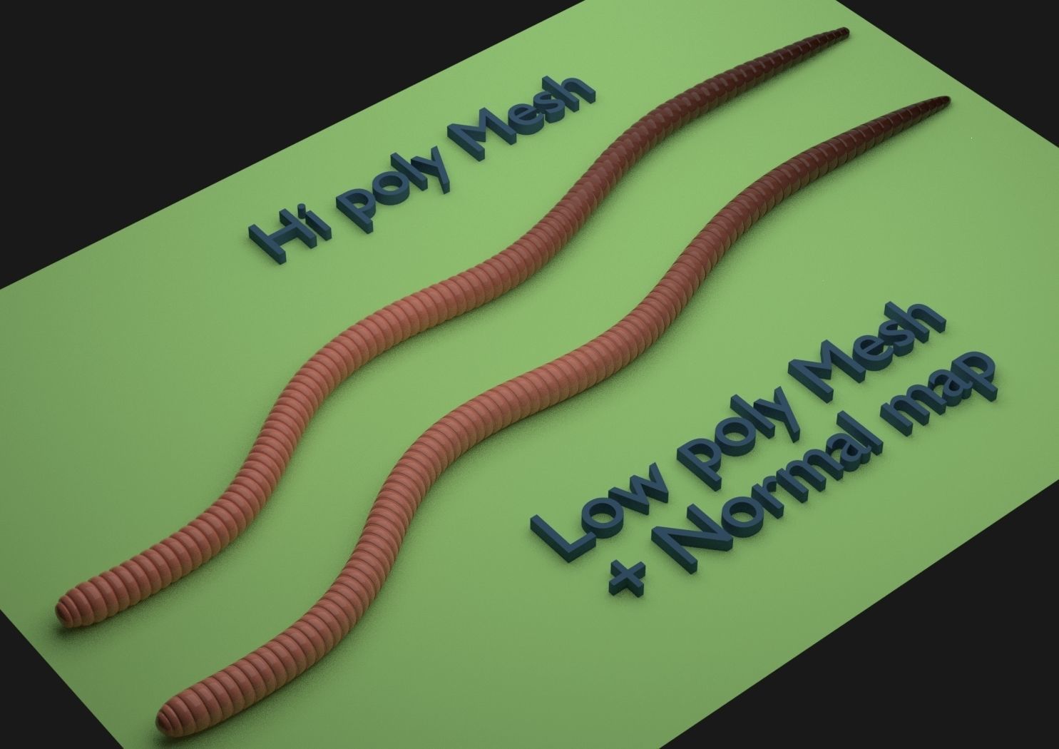 Worm - lombric free VR / AR / low-poly 3D model rigged | CGTrader