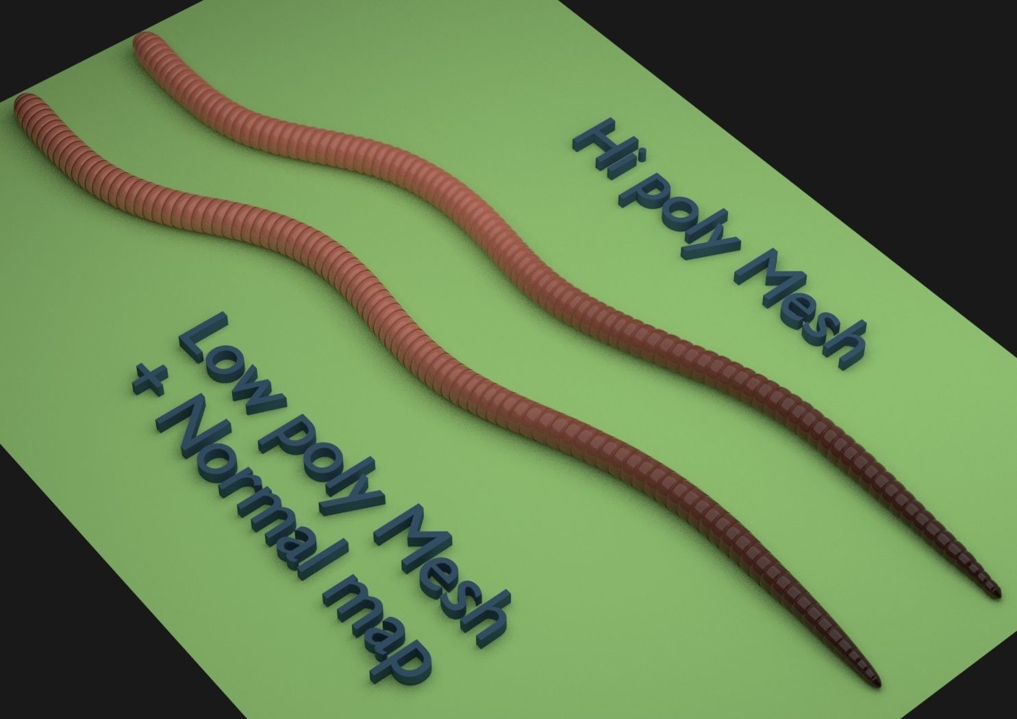 Worm - lombric free VR / AR / low-poly 3D model rigged | CGTrader