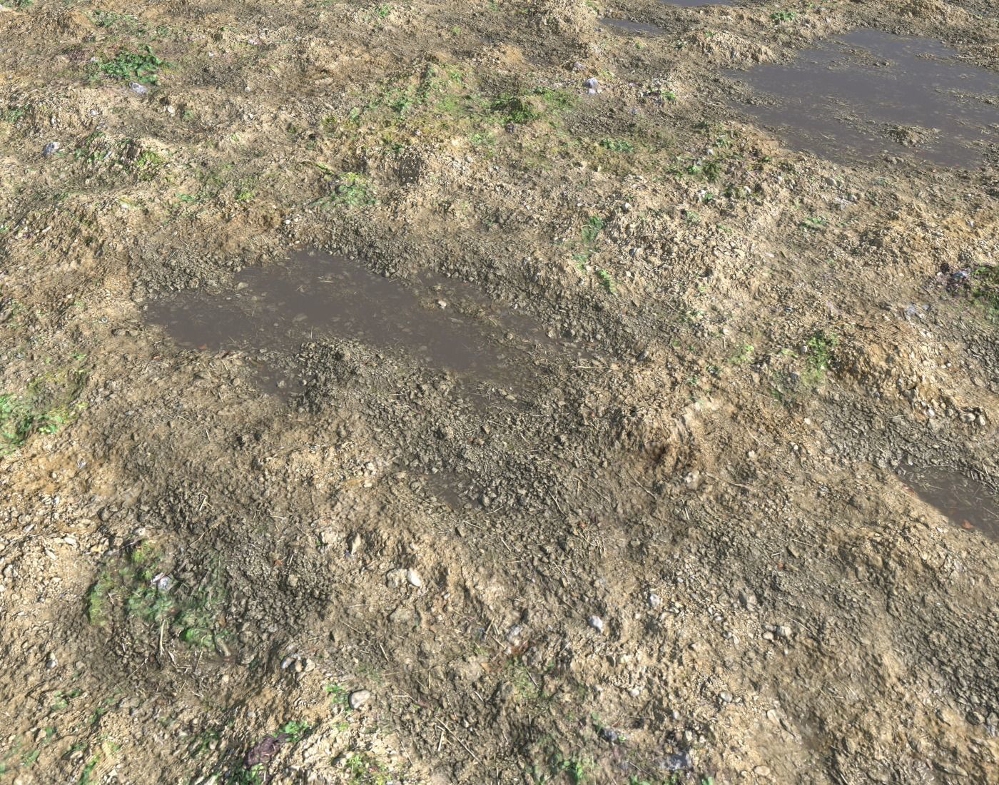 Muddy terrain and puddles 2 PBR Texture | CGTrader