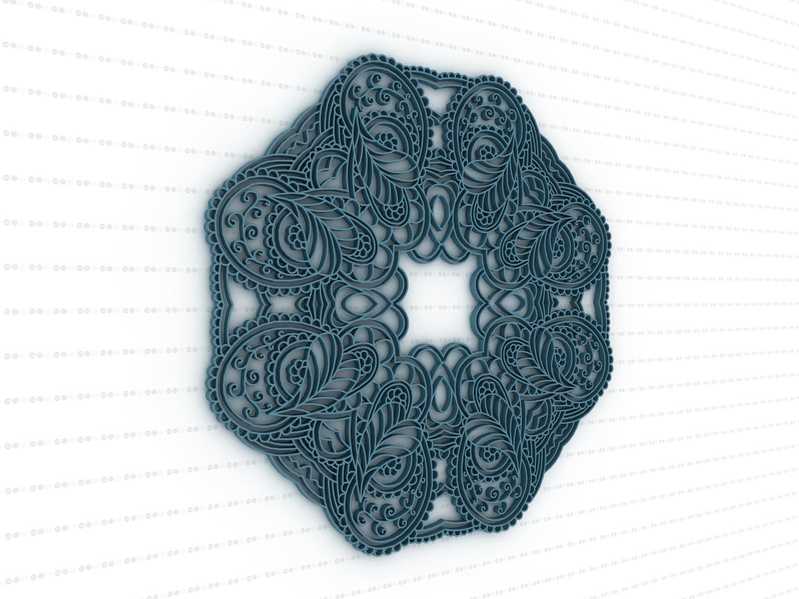 Mandala octagon cut file 3D model | CGTrader