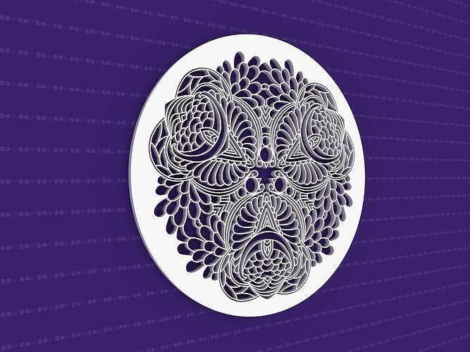 Mandala circle with ornate design 3D model | CGTrader