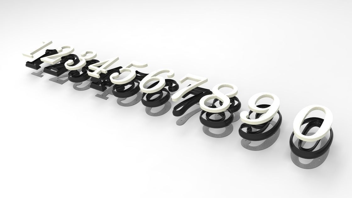 LED house numbers free 3D model 3D printable | CGTrader