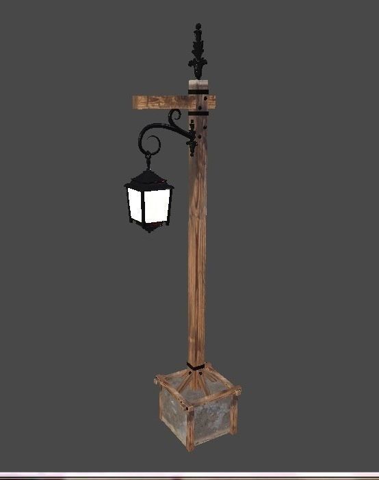 Medieval lamppost 3D model | CGTrader