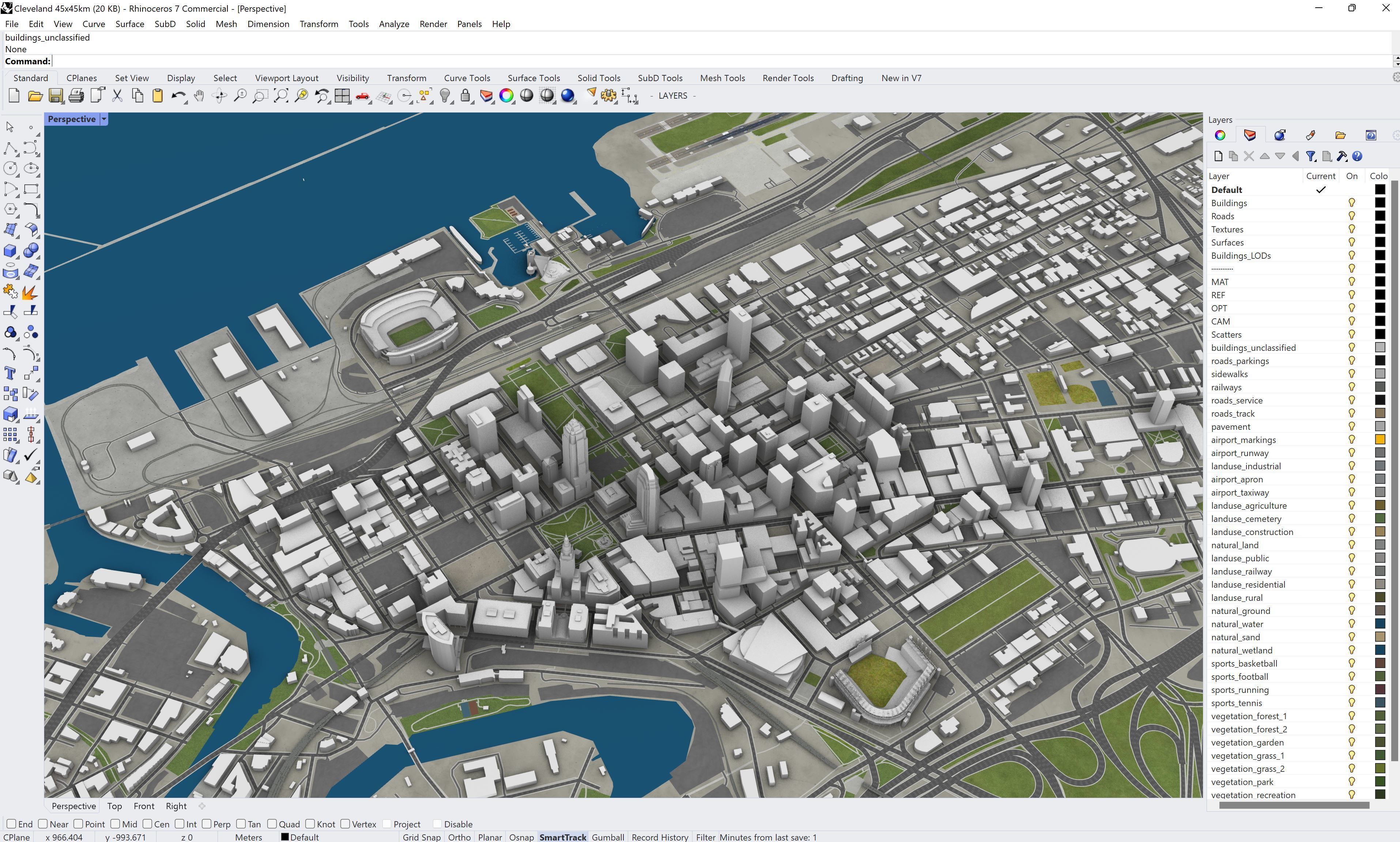 3D model Cleveland - 3D City Model VR / AR / low-poly | CGTrader