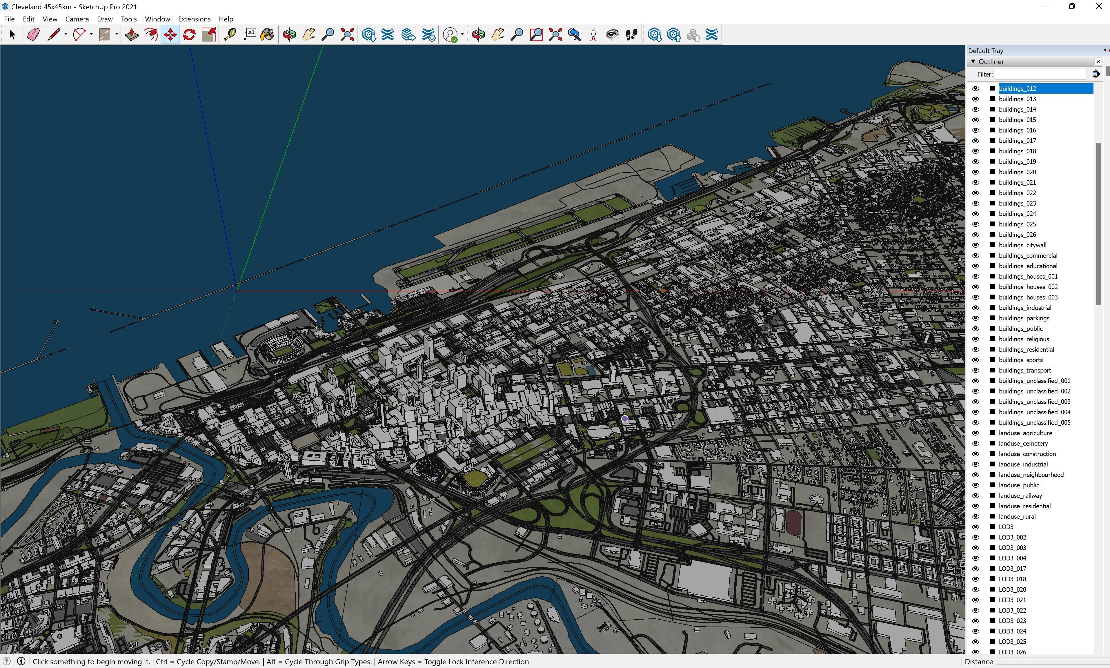 3D model Cleveland - 3D City Model VR / AR / low-poly | CGTrader