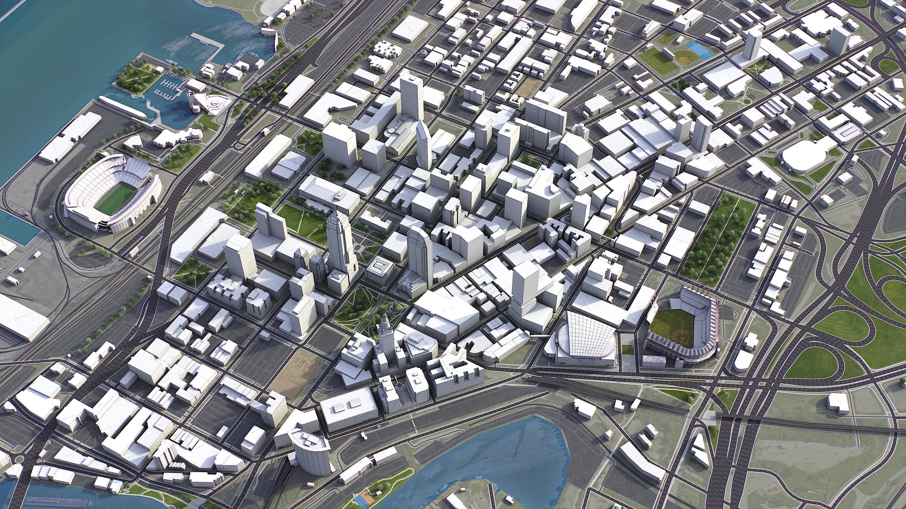3D model Cleveland - 3D City Model VR / AR / low-poly | CGTrader