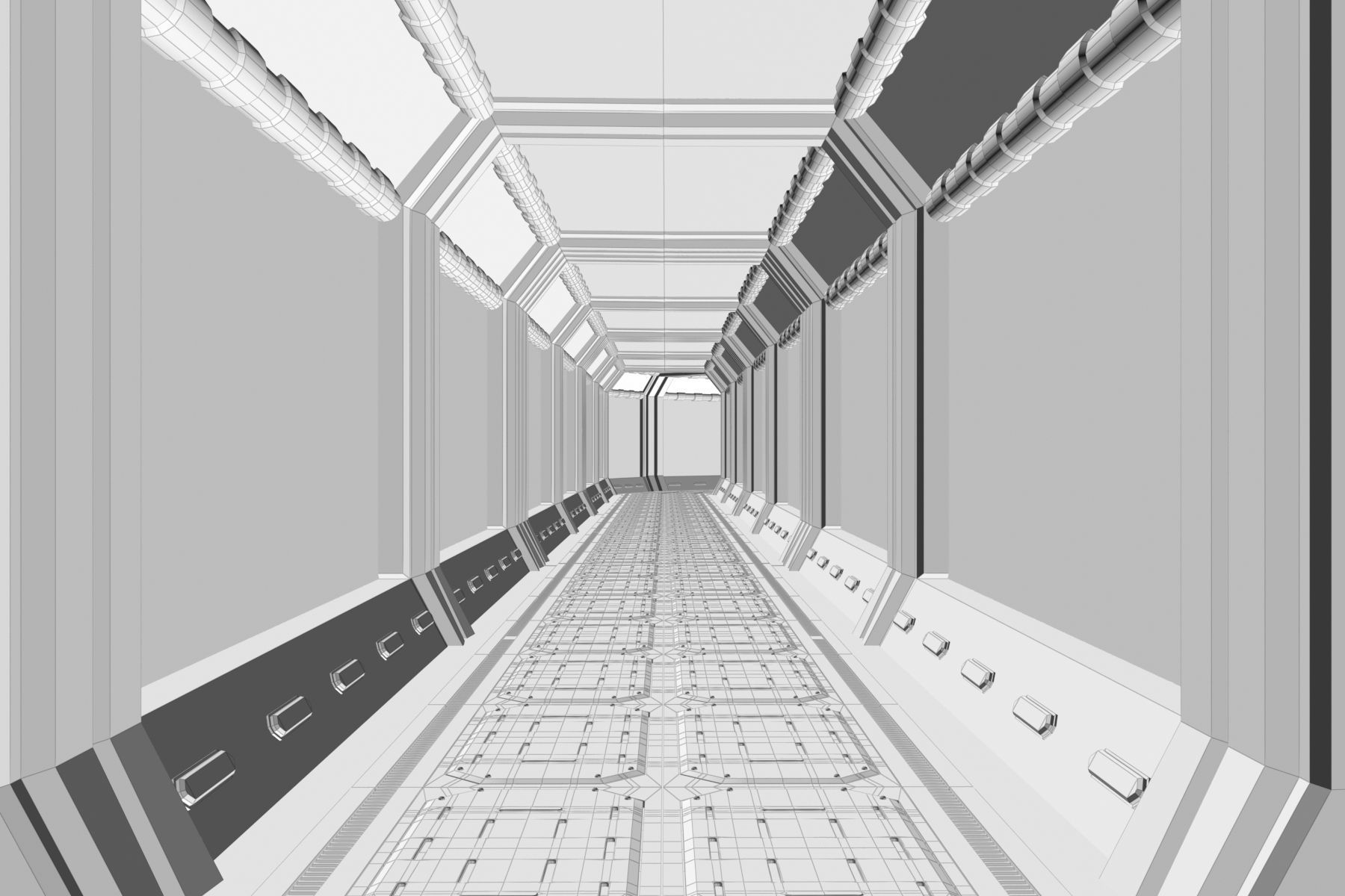 3D model Modular Corridor V2 VR / AR / low-poly | CGTrader