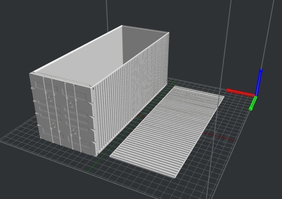 Printable 20ft Shipping Container with removable roof panel 3D model 3D ...