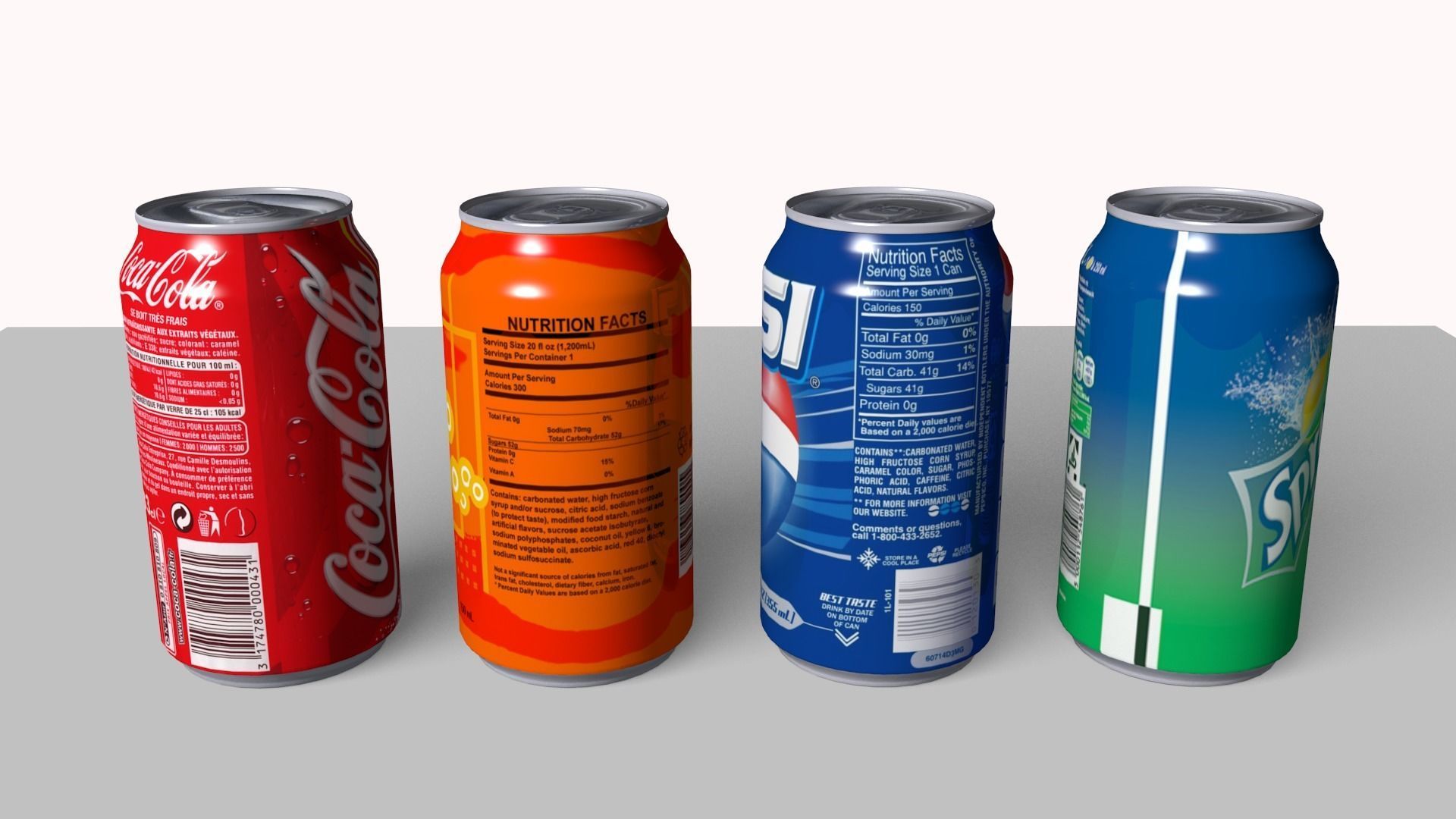 Coke Fanta Pepsi Sprite Can 3D model | CGTrader
