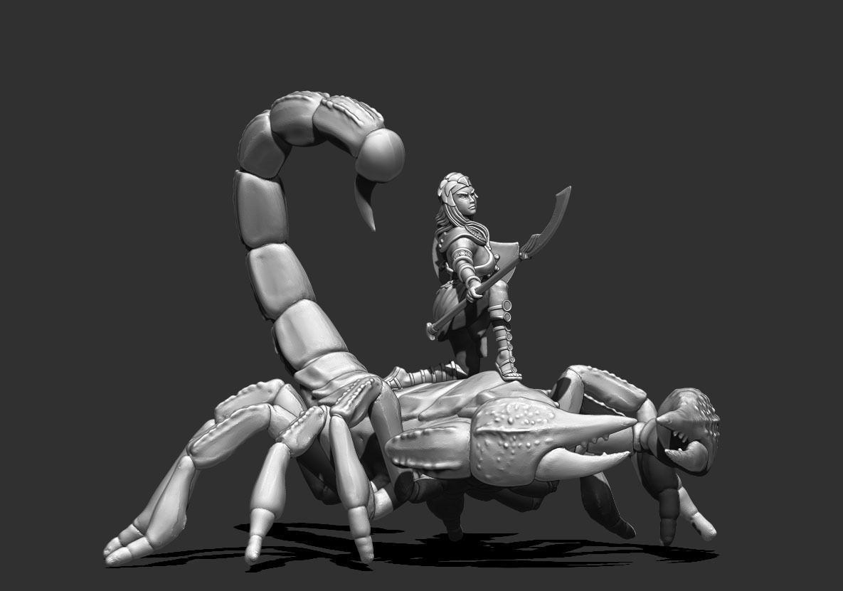 Scorpion rider 35mm scale - 61mm height 3D model 3D printable | CGTrader