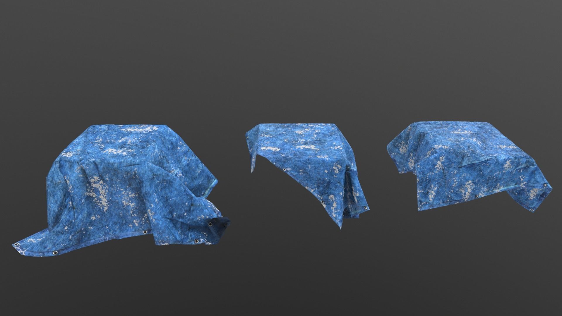 3D model Blue tarp set 3 - PBR VR / AR / low-poly | CGTrader