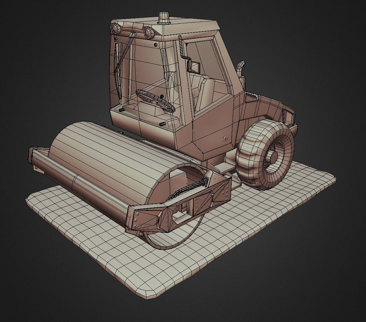 3D model Steamroller old version VR / AR / low-poly | CGTrader