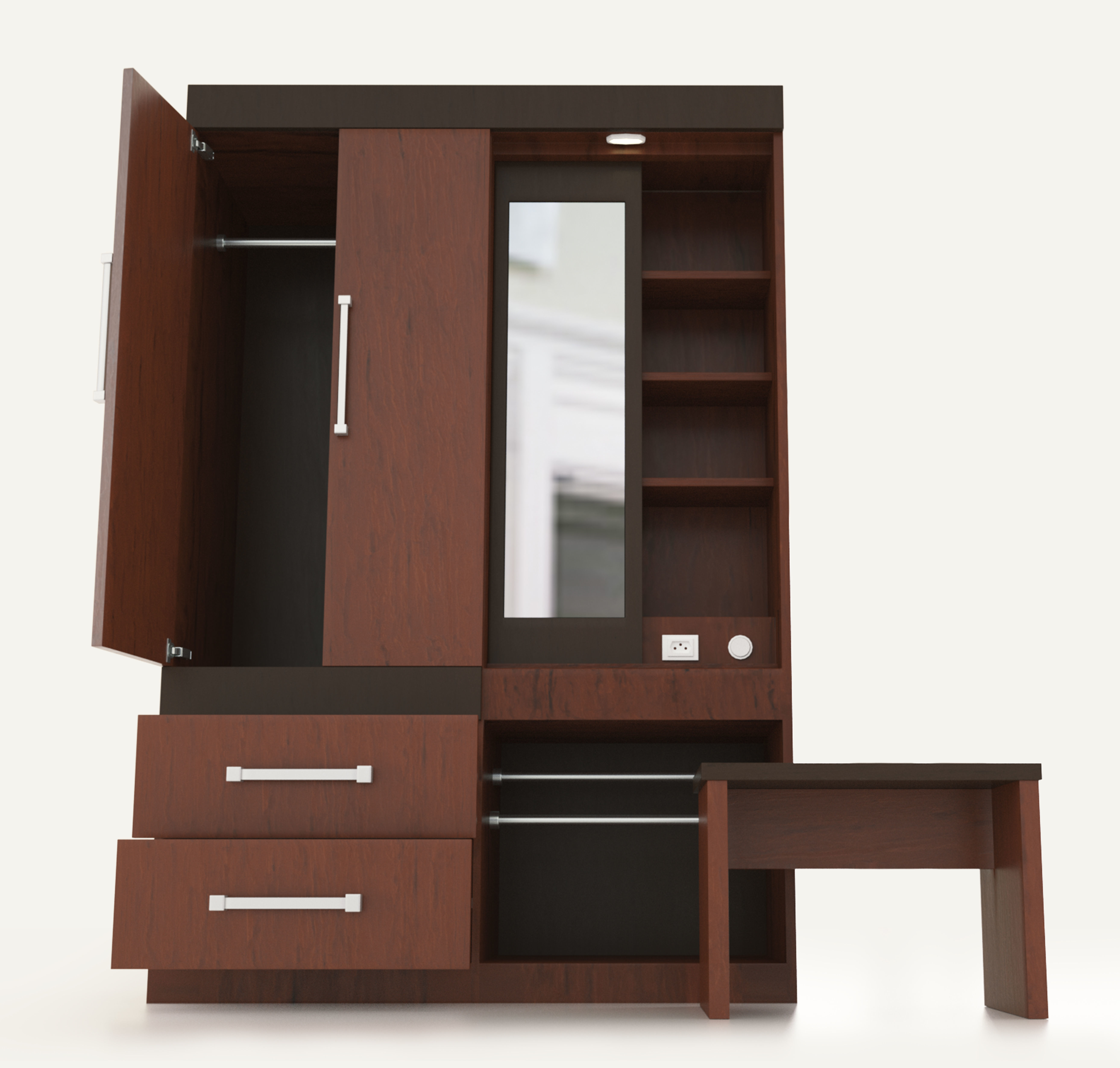 Wood Closet 3D model | CGTrader