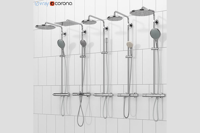Shower systems GROHE Rainshower set 39 3D model | CGTrader