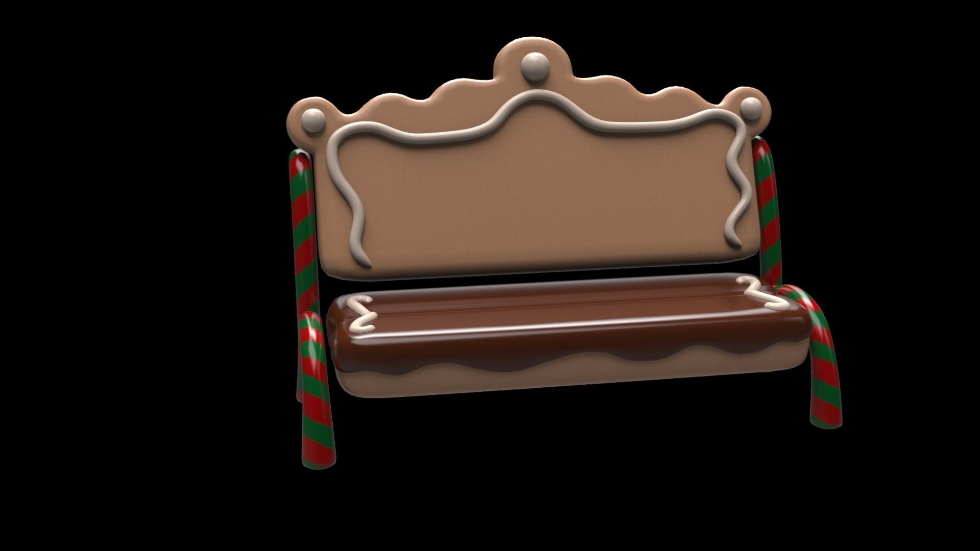 Gingerbread bench inspired by Gingerbread house fairytale 3D model ...