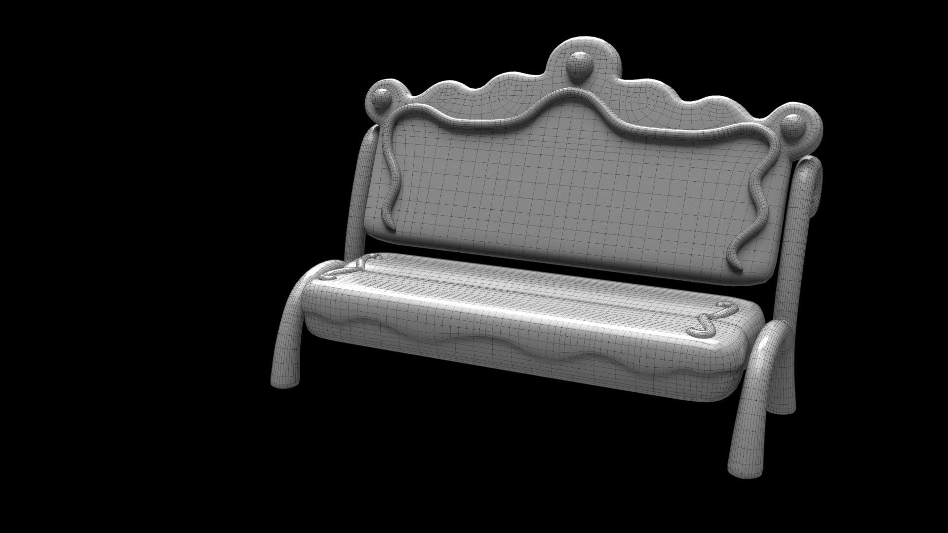 Gingerbread bench inspired by Gingerbread house fairytale 3D model ...