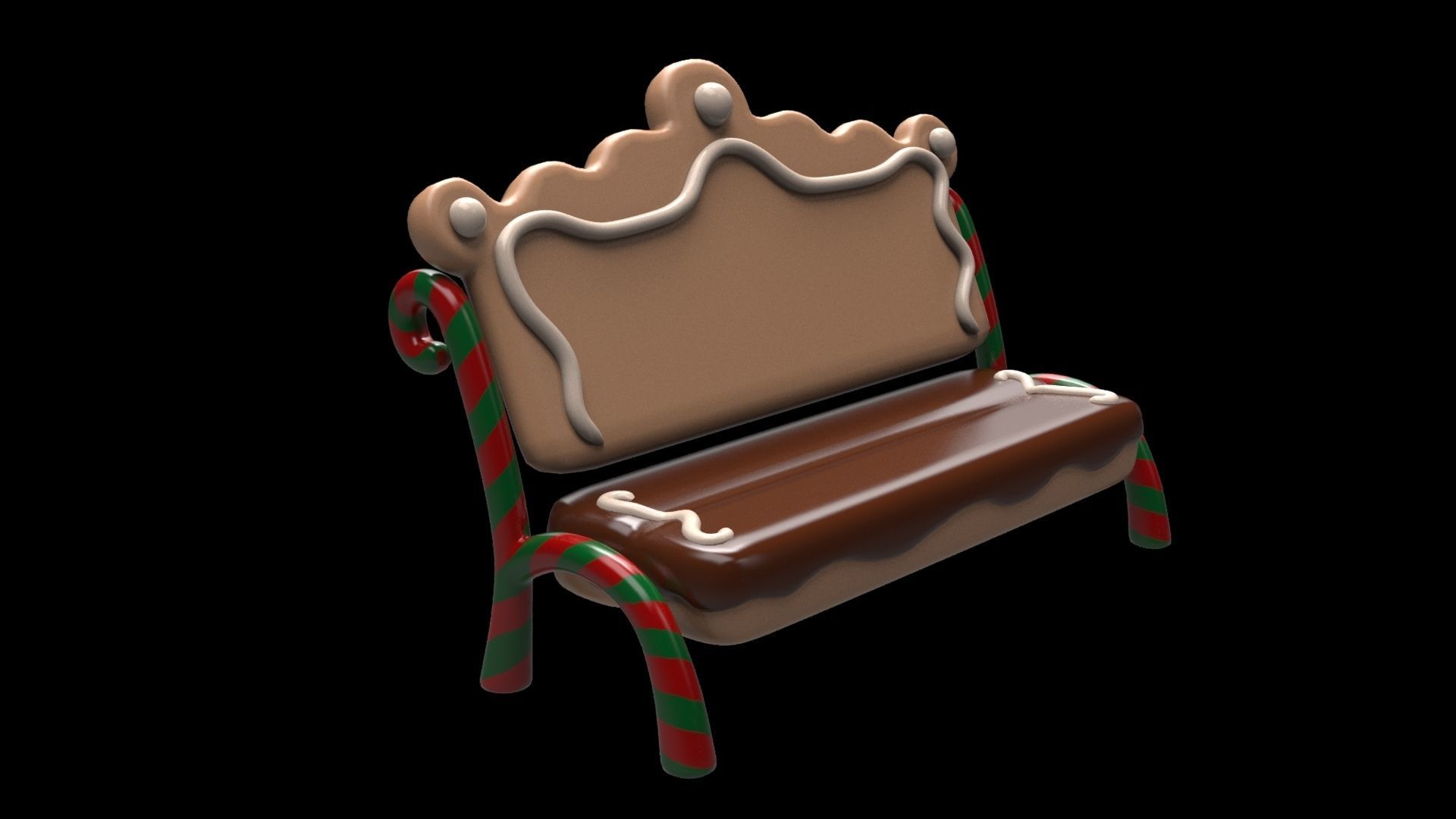 Gingerbread bench inspired by Gingerbread house fairytale 3D model ...