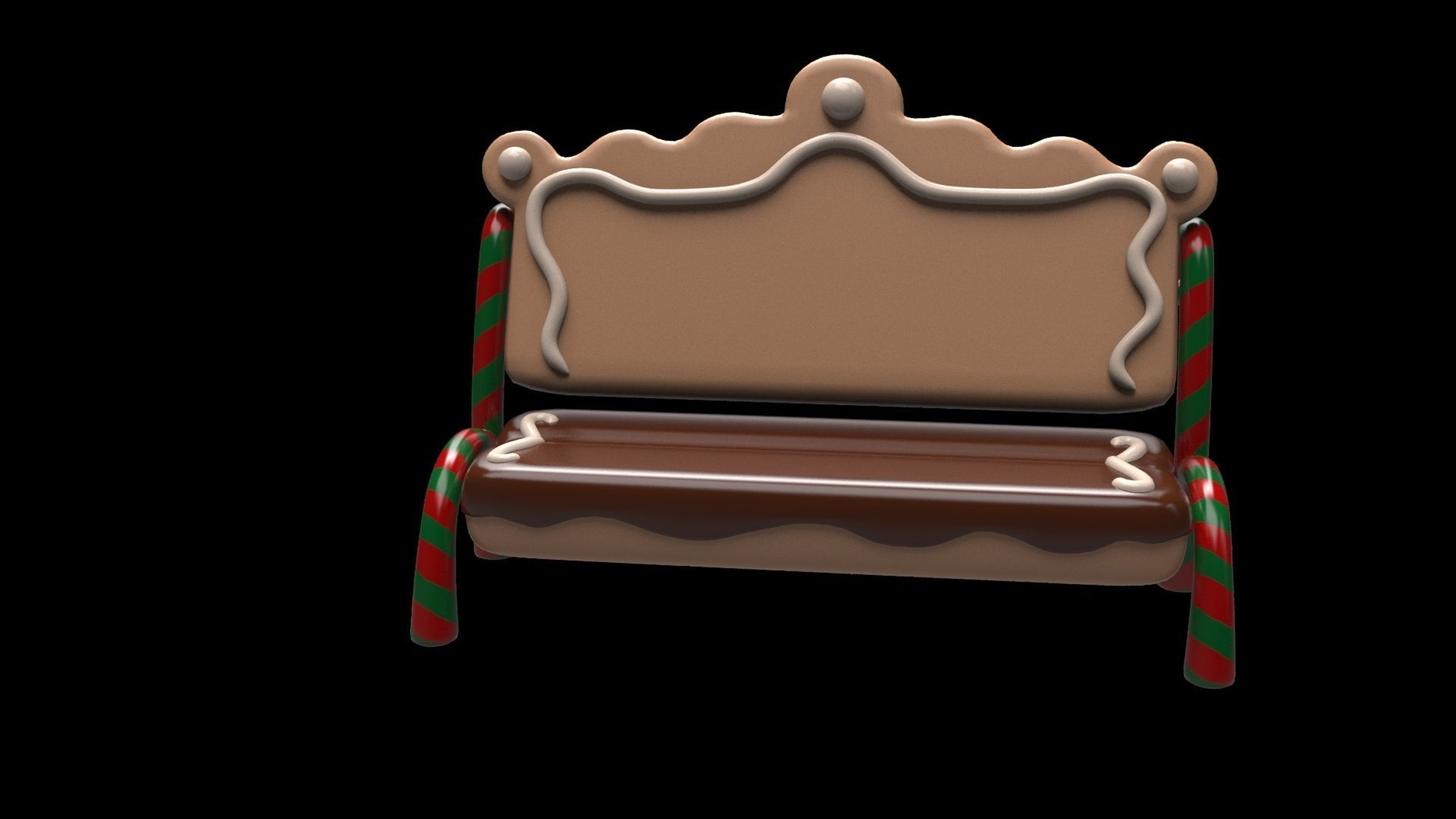 Gingerbread bench inspired by Gingerbread house fairytale 3D model ...
