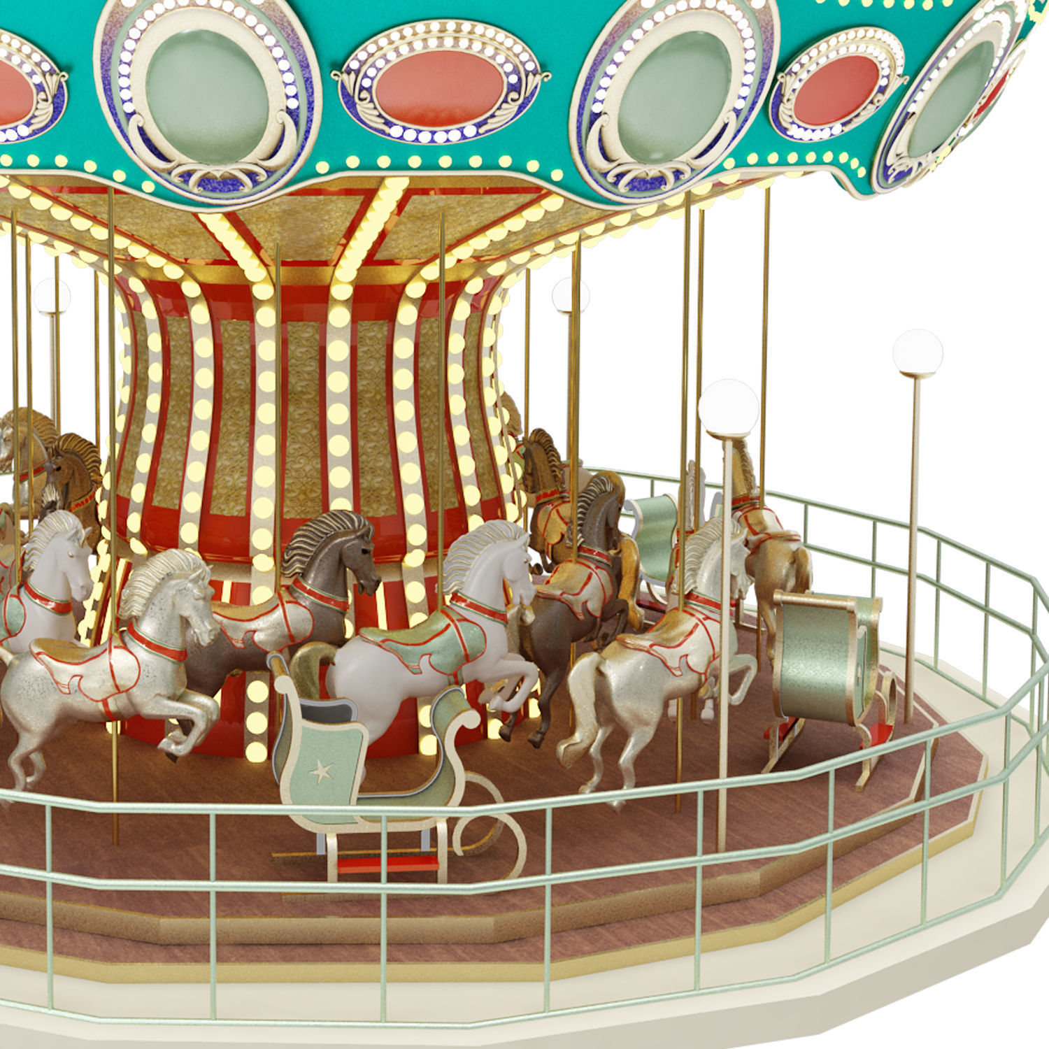 Carousel 3D model 3D printable | CGTrader