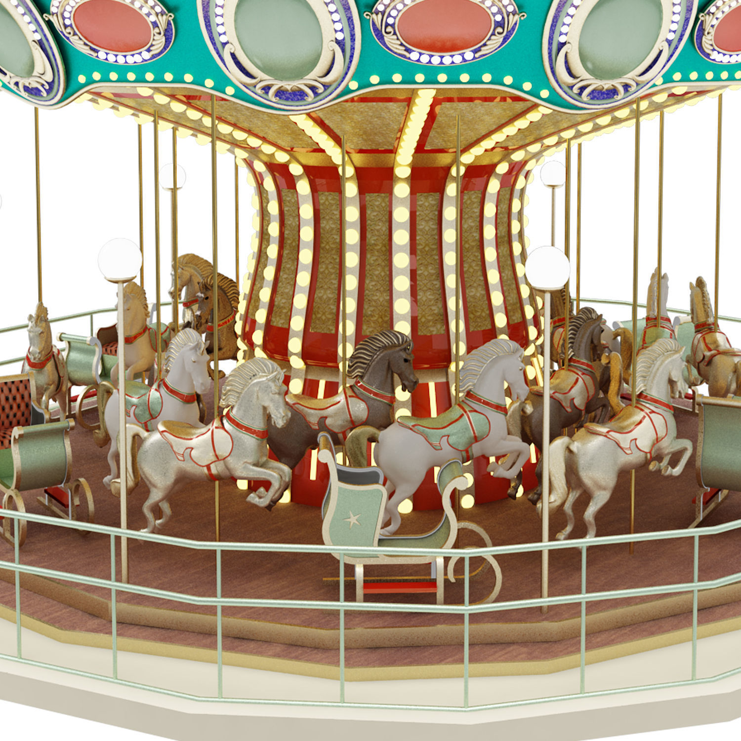 Carousel 3D model 3D printable | CGTrader