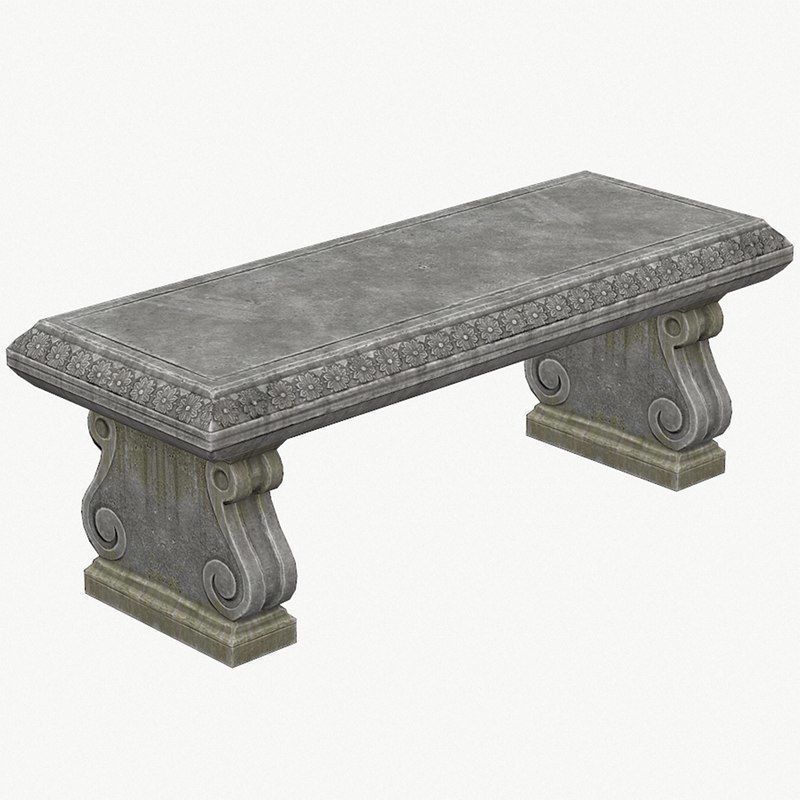 3D model Stone Bench PBR Game Ready VR / AR / low-poly | CGTrader