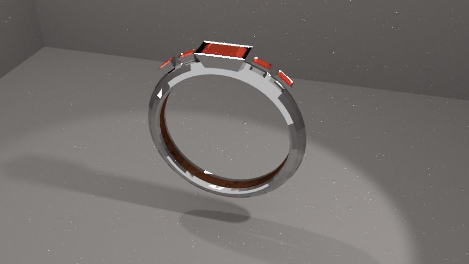 Low Poly Beautiful Three Red Stone Ring Jewelry Semi Realistic A 3D ...