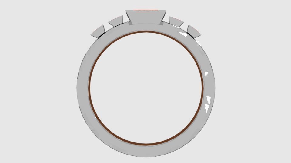 Low Poly Beautiful Three Red Stone Ring Jewelry Semi Realistic A 3D ...