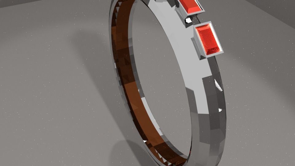 Low Poly Beautiful Three Red Stone Ring Jewelry Semi Realistic A 3D ...