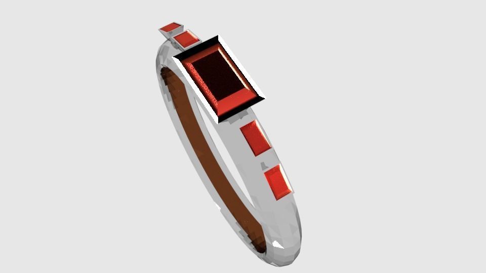 Low Poly Beautiful Three Red Stone Ring Jewelry Semi Realistic A 3D ...
