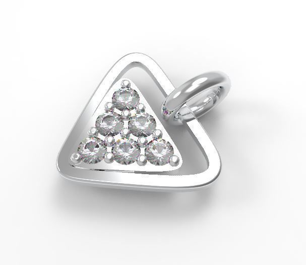 Pendant triangle with stones 3D model 3D printable | CGTrader