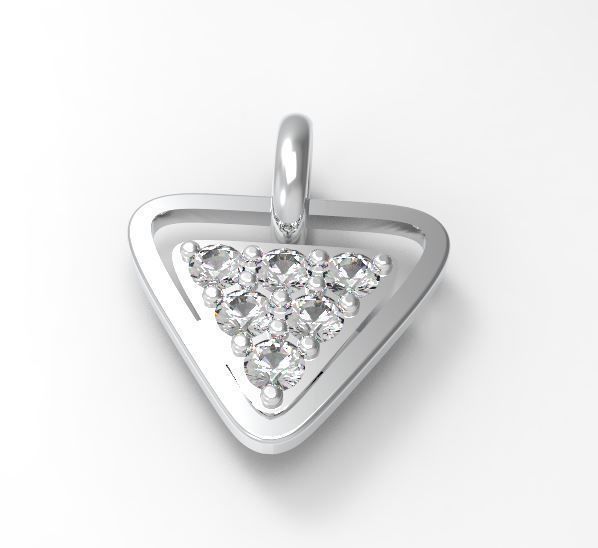 Pendant triangle with stones 3D model 3D printable | CGTrader