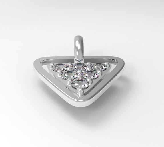 Pendant triangle with stones 3D model 3D printable | CGTrader