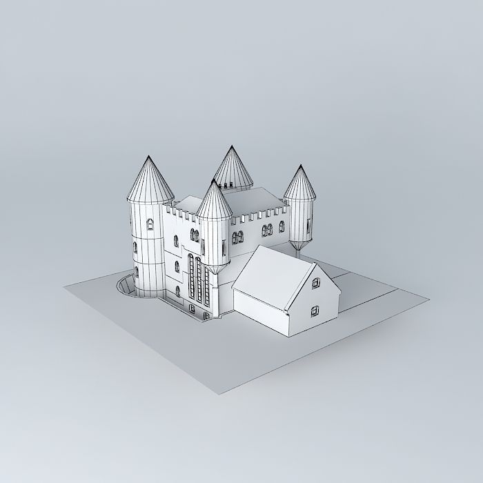Square Castle free 3D model | CGTrader