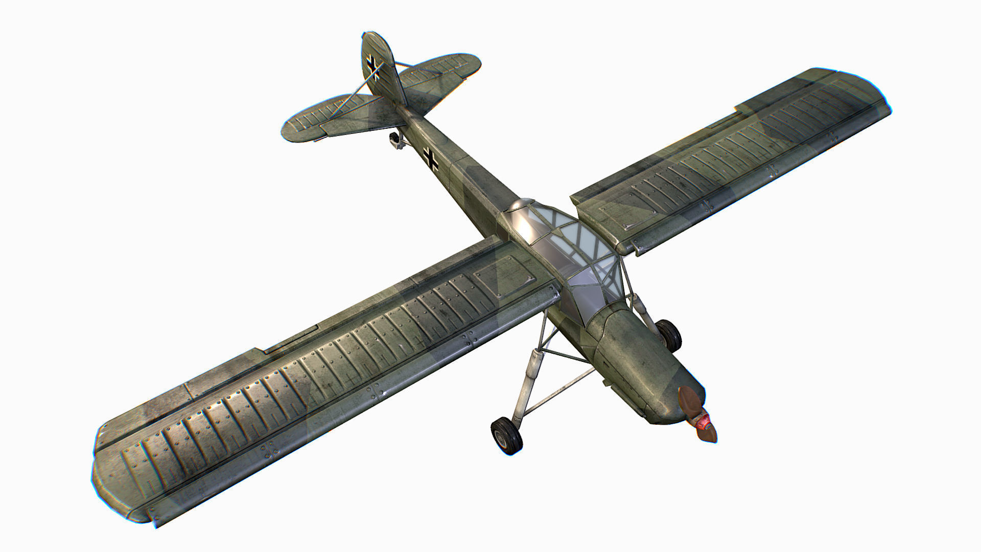 3D model German liaison aircraft Fieseler Fi 156 Storch VR / AR / low ...