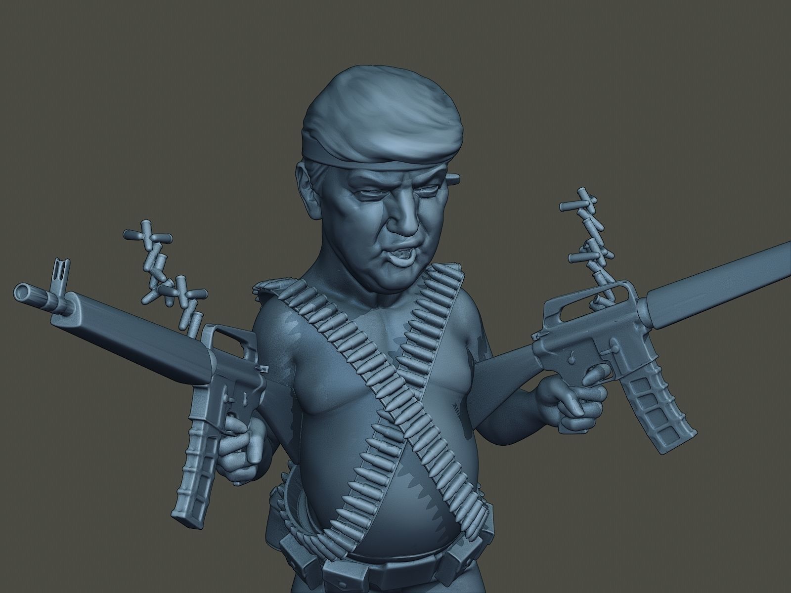 Donald Trump RamboMan 3D model 3D printable | CGTrader