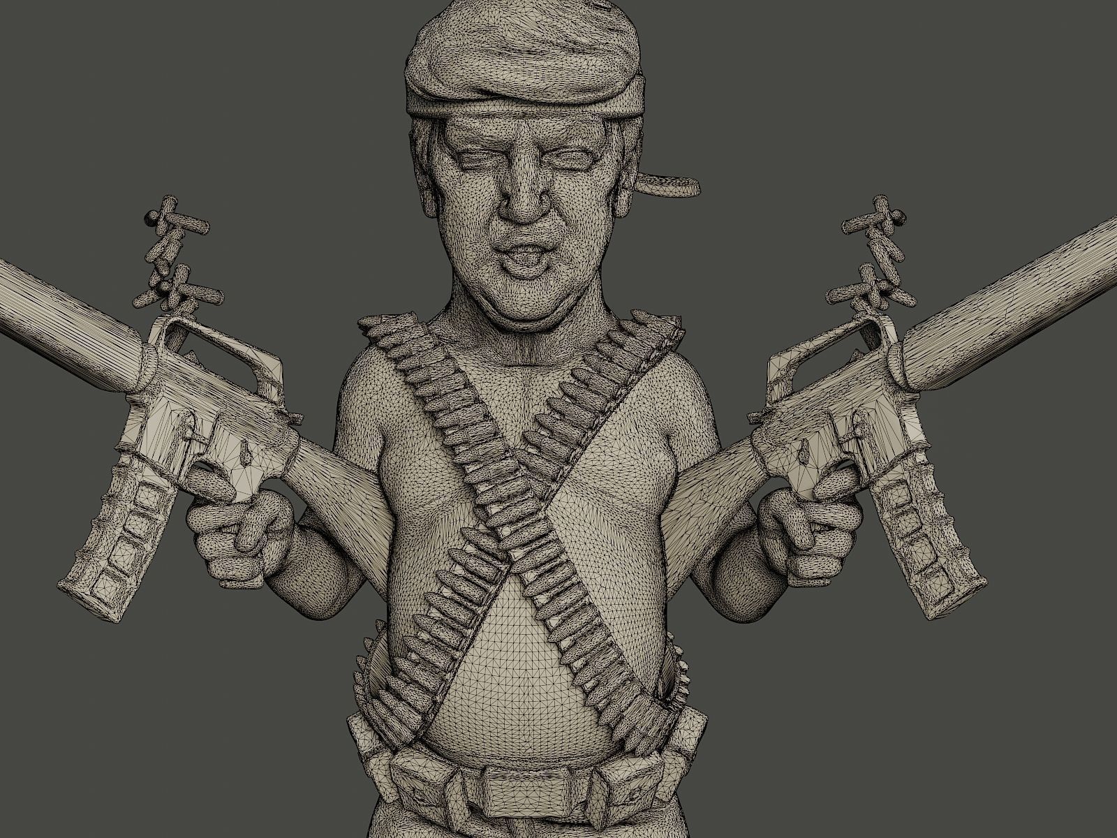 Donald Trump RamboMan 3D model 3D printable | CGTrader